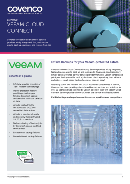 Covenco Veeam Cloud Connect Datasheet - Covenco