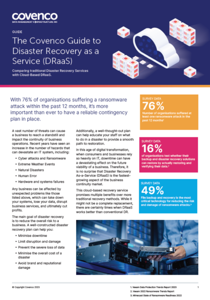 The Covenco Guide to Disaster Recovery as a Service (DRaaS) - Covenco