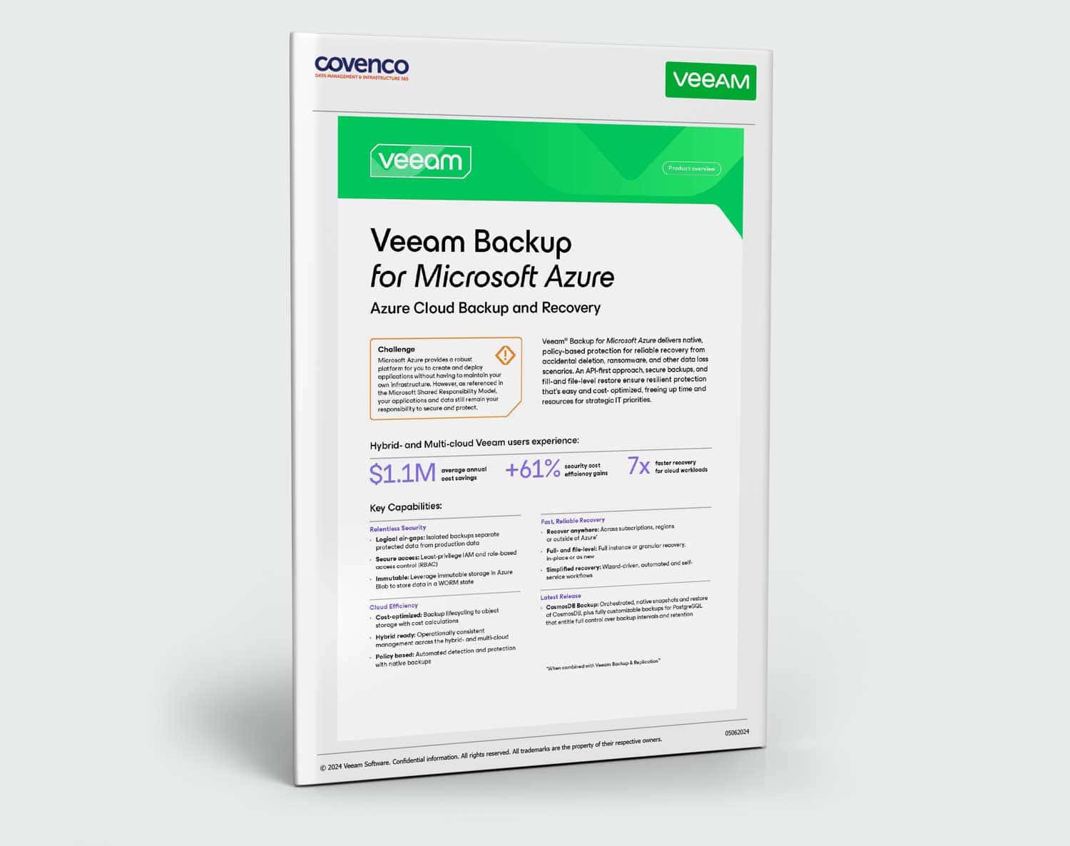 Veeam Backup for Microsoft Azure Datasheet - Covenco